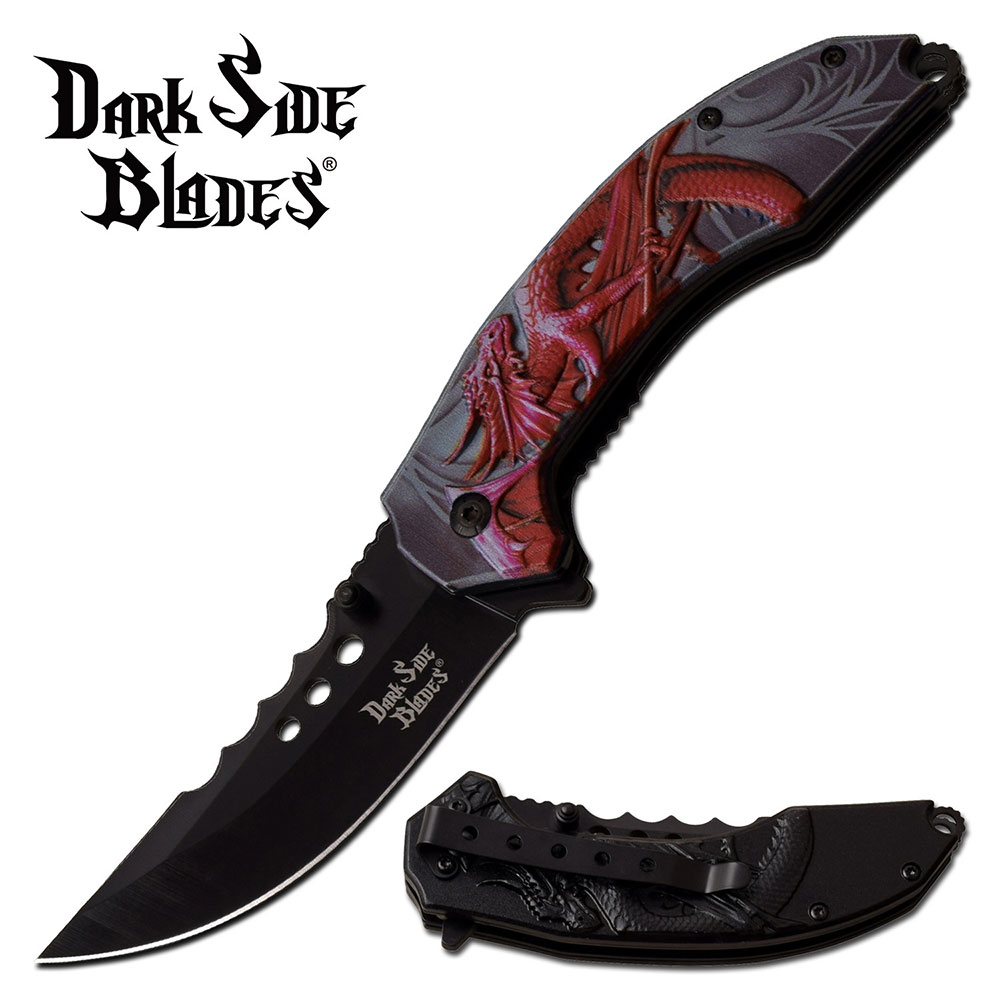 Ohio Knife and Tool: DARK SIDE BLADES DS-A072RD SPRING ASSISTED KNIFE